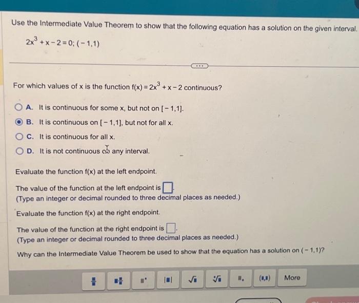 Solved Use the Intermediate Value Theorem to show that the | Chegg.com