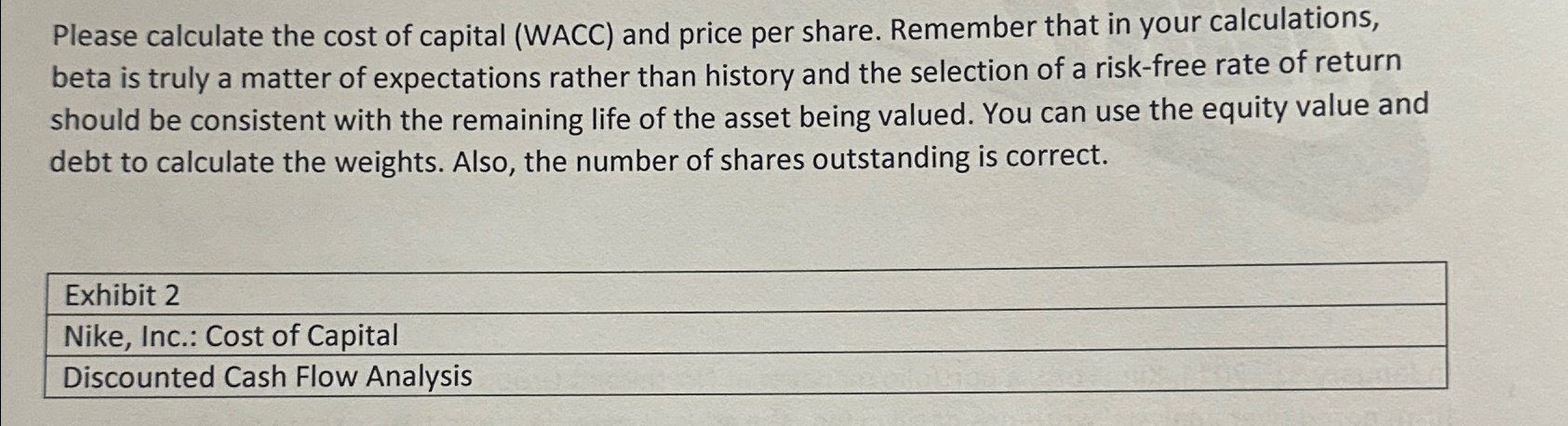 Solved Please calculate the cost of capital (WACC) ﻿and | Chegg.com