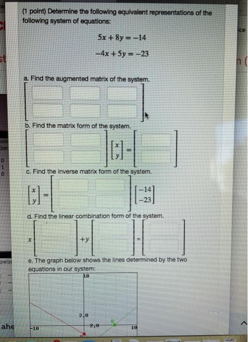 Solved (1 point) Determine the following equivalent | Chegg.com