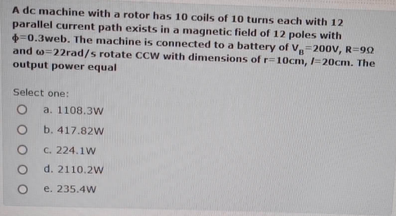Solved A dc machine with a rotor has 10 ﻿coils of 10 ﻿turns | Chegg.com
