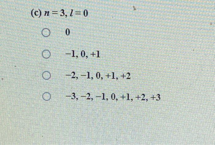 Solved Give all possible m, values for orbitals that have | Chegg.com