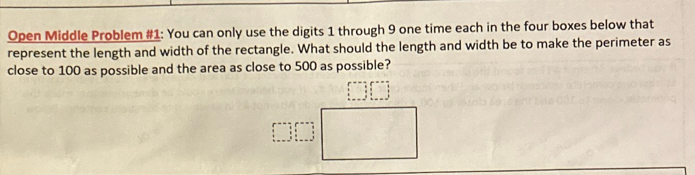 Solved Open Middle Problem #1: You can only use the digits 1 | Chegg.com