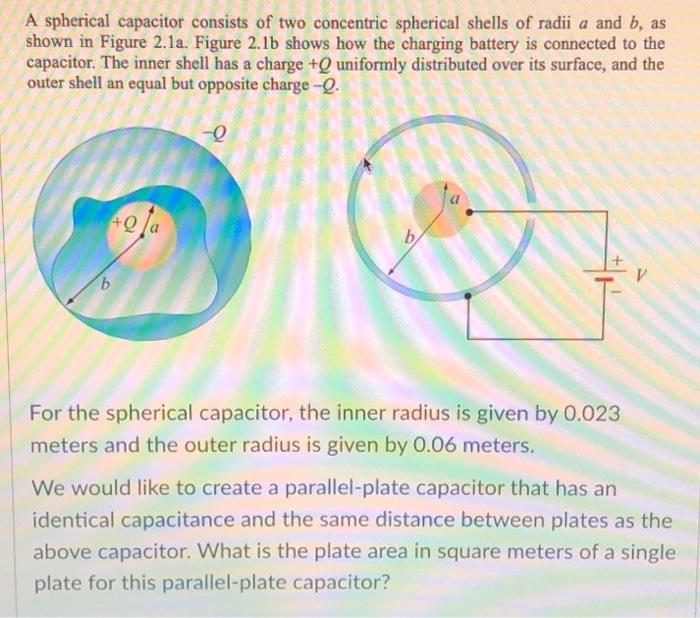 Solved A spherical capacitor consists of two concentric | Chegg.com