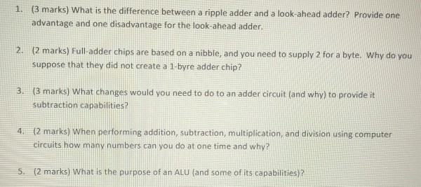 Solved 1. (3 marks) What is the difference between a ripple | Chegg.com