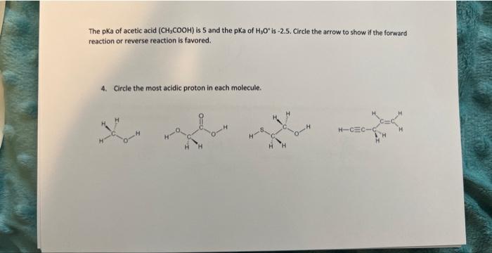 Solved The pKa of acetic acid (CH3COOH) is 5 and the pKa of | Chegg.com
