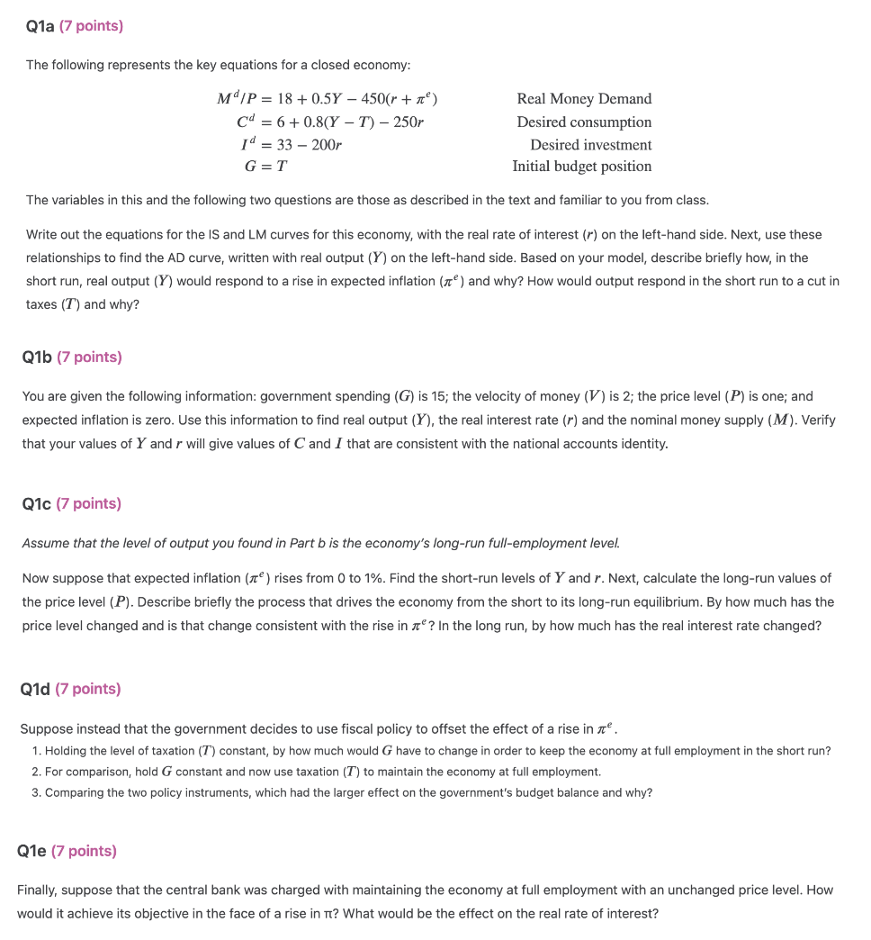 Solved Q1a (7 ﻿points)The following represents the key | Chegg.com