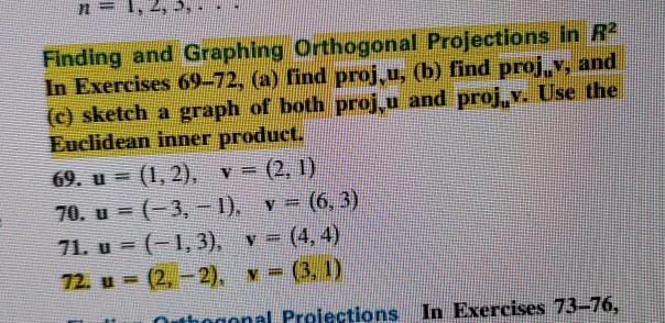 Solved Finding and Graphing Orthogonal Projections in R In | Chegg.com