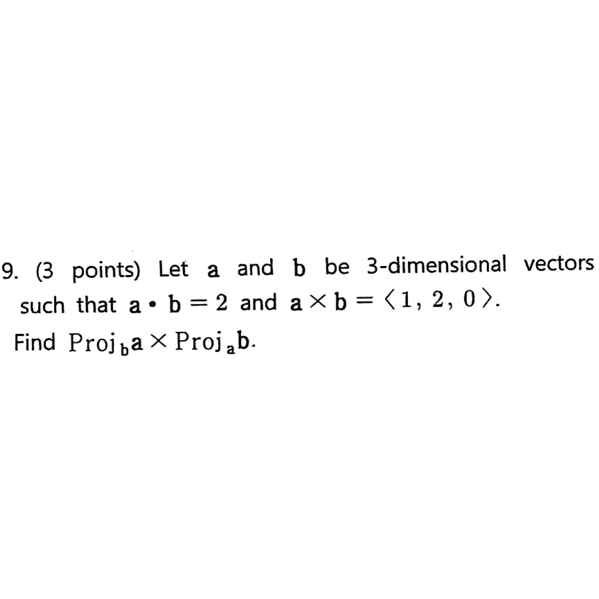 Solved ( 3 ﻿points) ﻿Let a and b ﻿be 3-dimensional vectors | Chegg.com