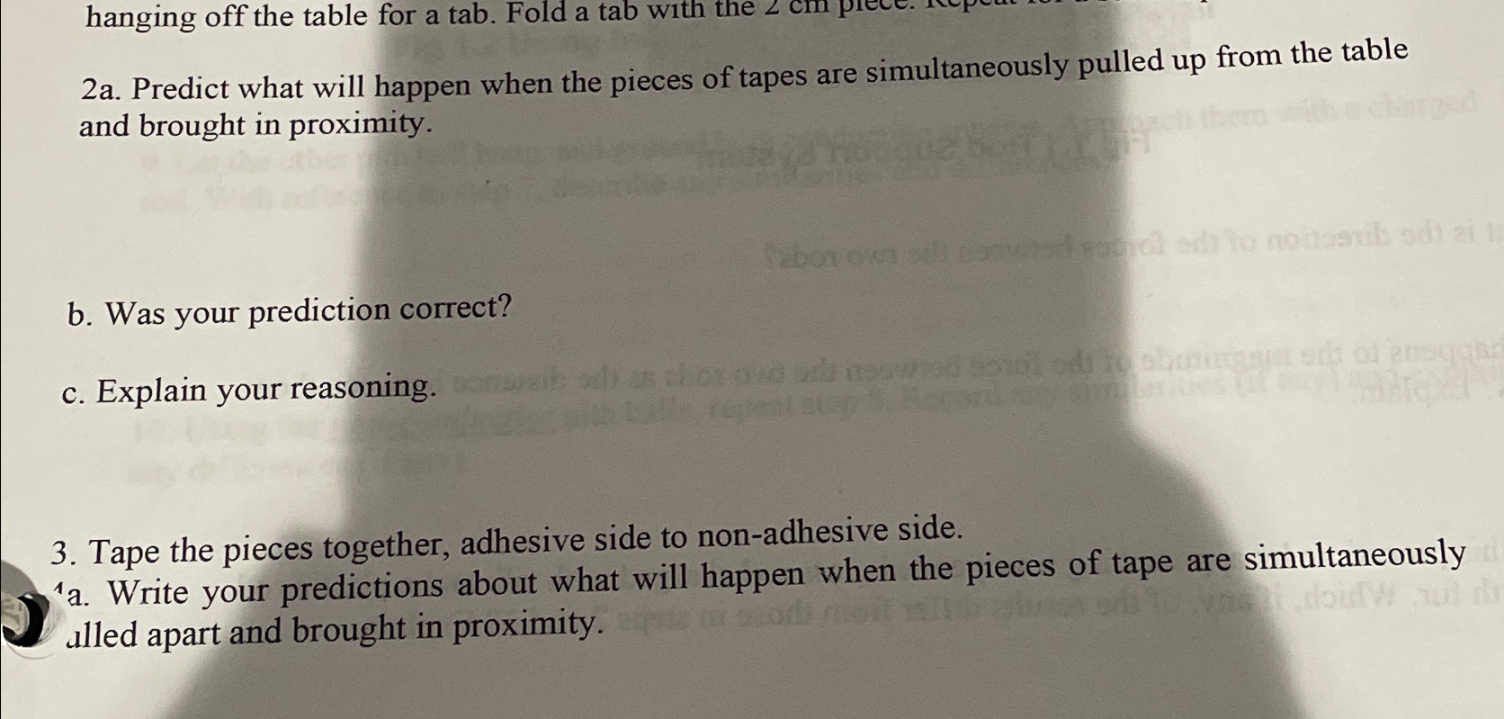 Solved 2a. ﻿Predict what will happen when the pieces of | Chegg.com