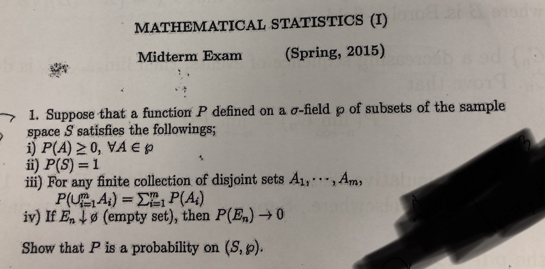 Solved MATHEMATICAL STATISTICS (I)Midterm Exam | Chegg.com
