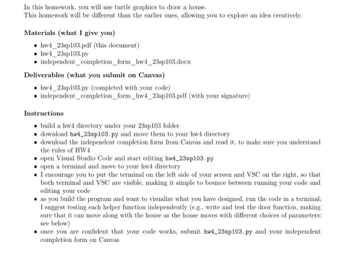 Solved In this homework, you will use turtle graphics to | Chegg.com