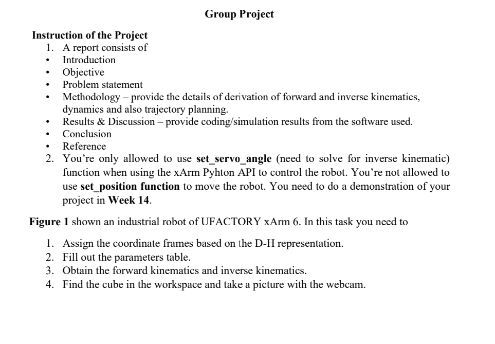 Group ProjectInstruction of the ProjectA report | Chegg.com