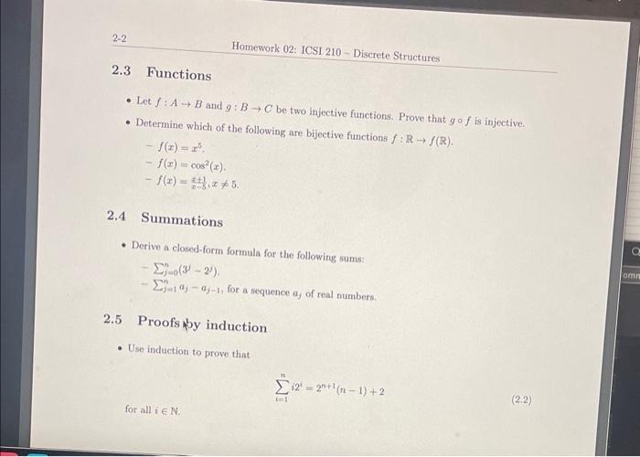 Solved Let F A→b And G B→c Be Two Injective Functions