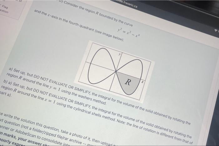 Solved Flag estion of de fraseric.ca Consider the region R | Chegg.com