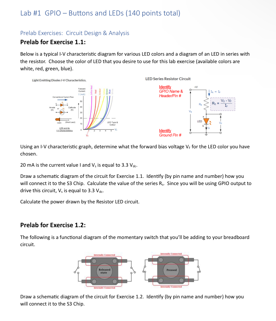 Solved Lab #1 ﻿GPIO - ﻿Buttons and LEDs (140 ﻿points | Chegg.com