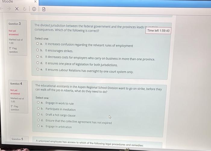 Solved Time left 2:00:00 A modified union shop lays out | Chegg.com