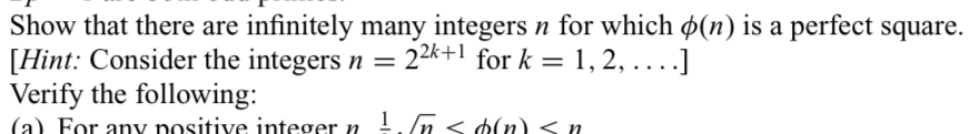 Solved Show that there are infinitely many integers n ﻿for | Chegg.com
