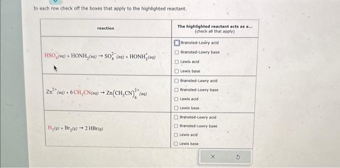 Solved In each row check off the boxes that apply to the | Chegg.com