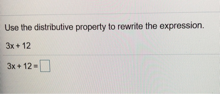 Solved Use the distributive property to rewrite the | Chegg.com