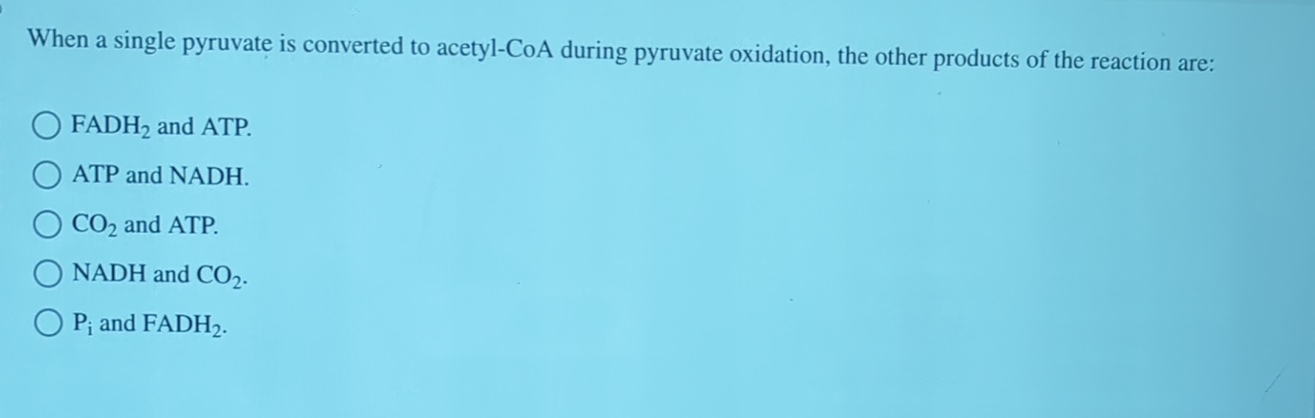 Solved When a single pyruvate is converted to acetyl-CoA | Chegg.com