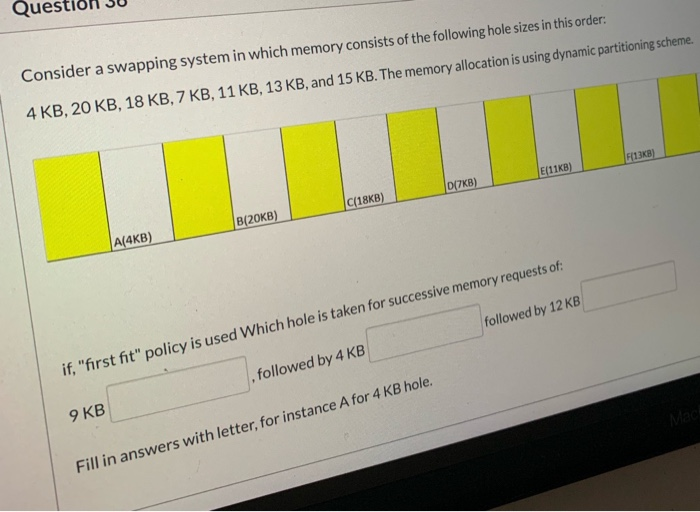Solved Quest Consider a swapping system in which memory | Chegg.com