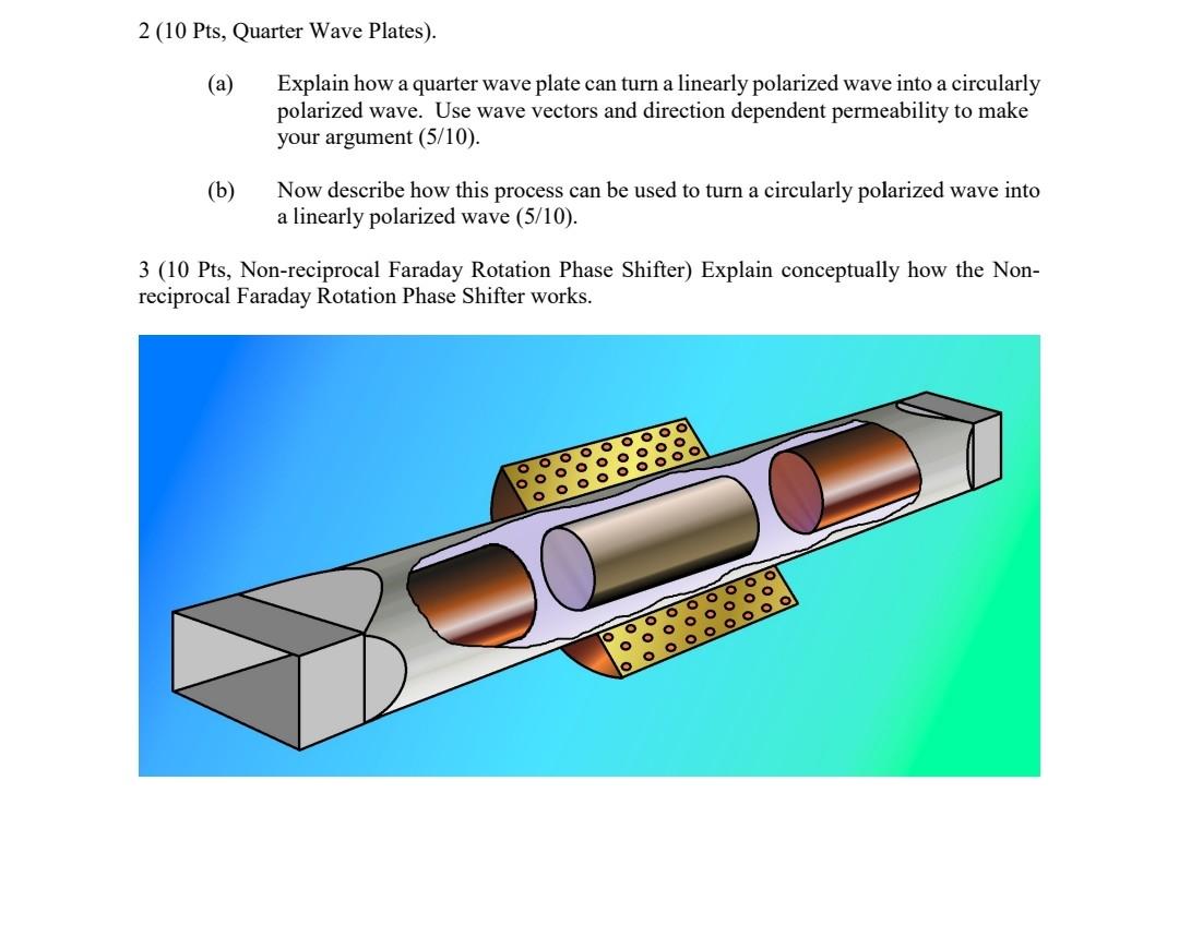 Solved 2 (10 Pts, Quarter Wave Plates). (a) Explain how a | Chegg.com