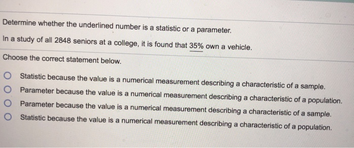 Solved Determine whether the underlined number is a | Chegg.com