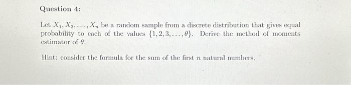 Solved Let X1,X2,…,Xn be a random sample from a discrete | Chegg.com