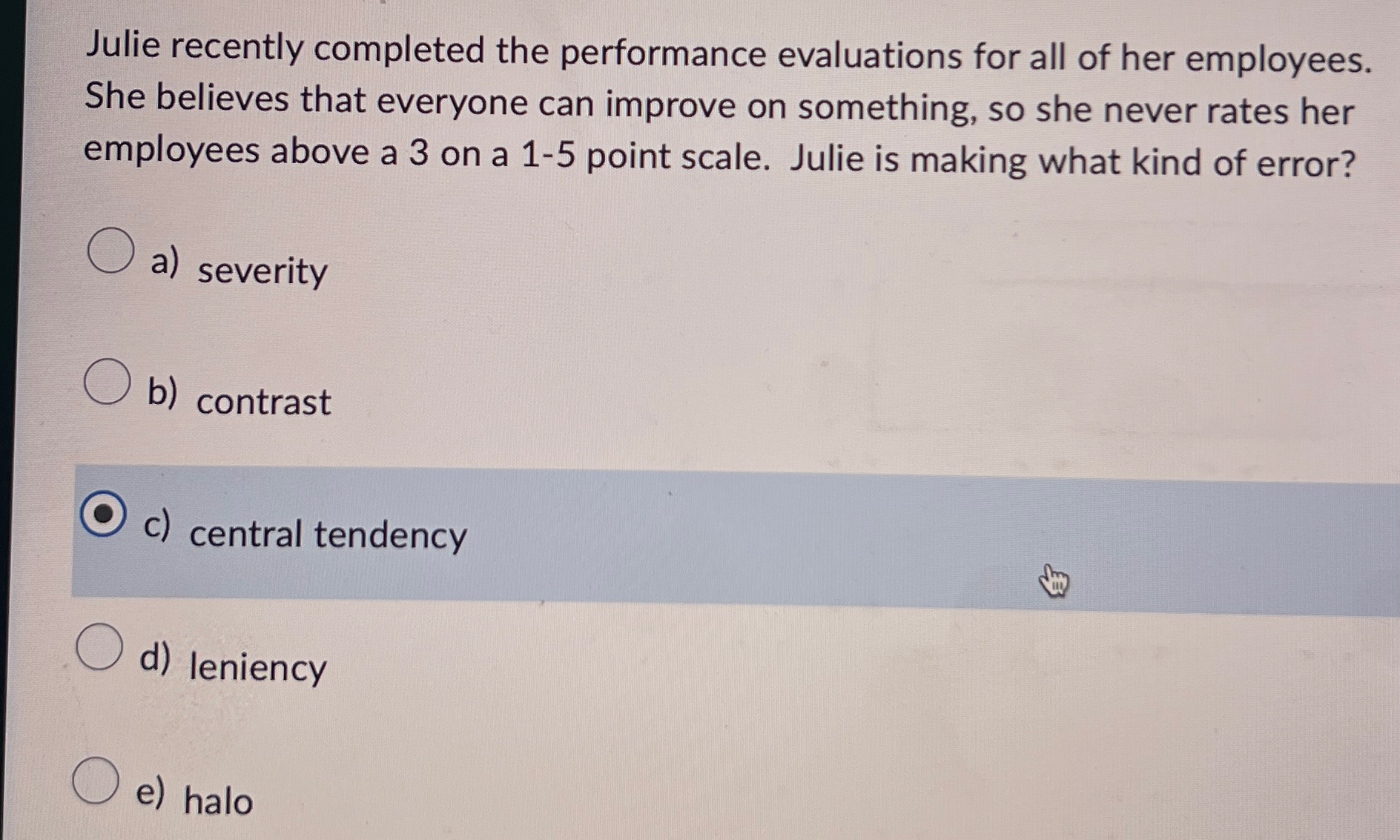 Solved Julie recently completed the performance evaluations | Chegg.com