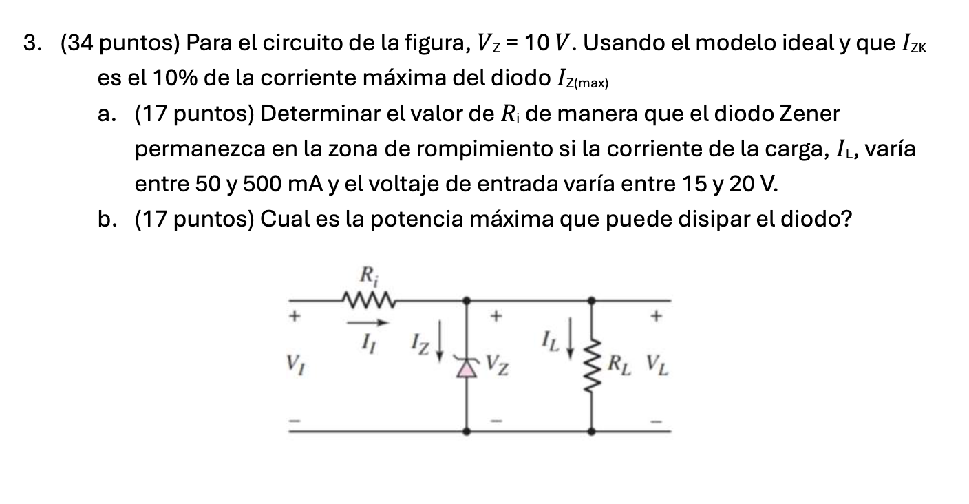 (34 ﻿puntos) ﻿Para el ﻿circuito de la ﻿figura, | Chegg.com