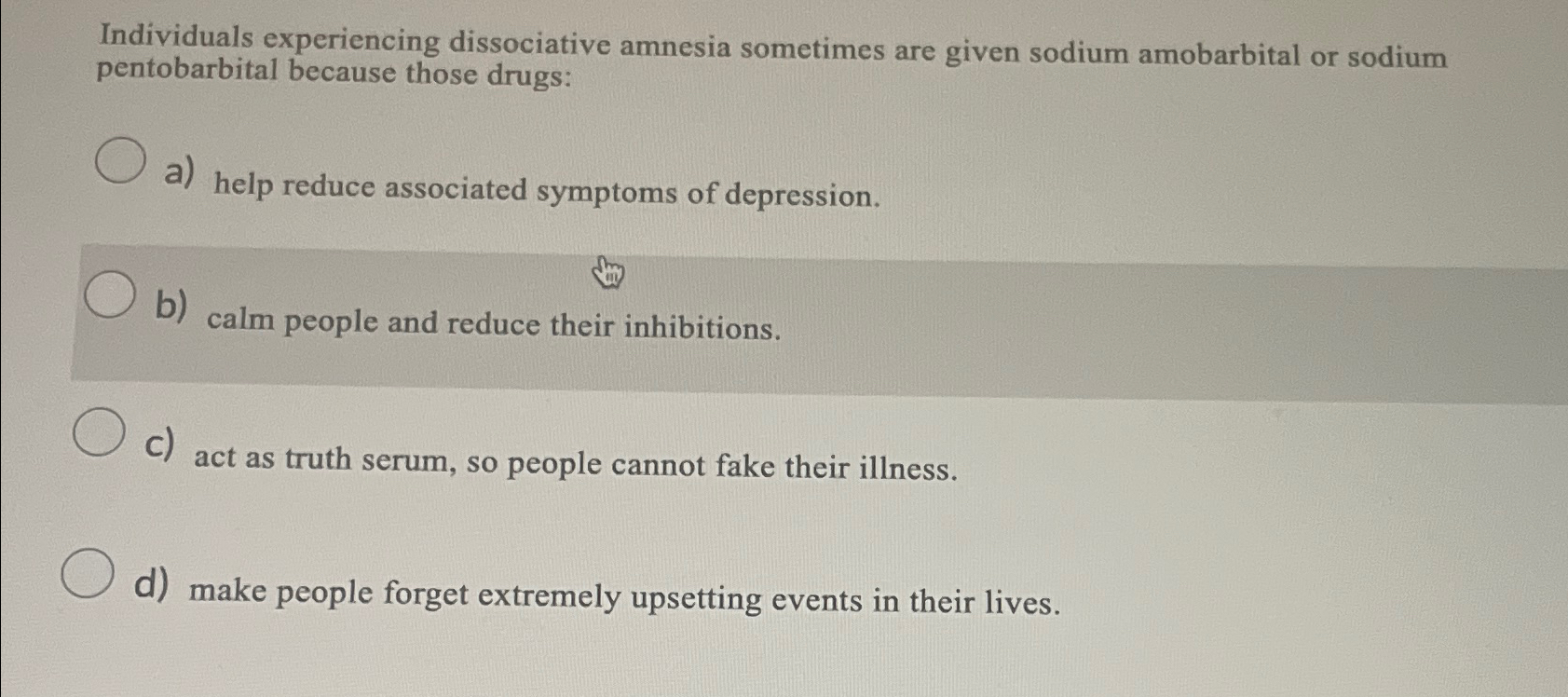 Solved Individuals experiencing dissociative amnesia | Chegg.com