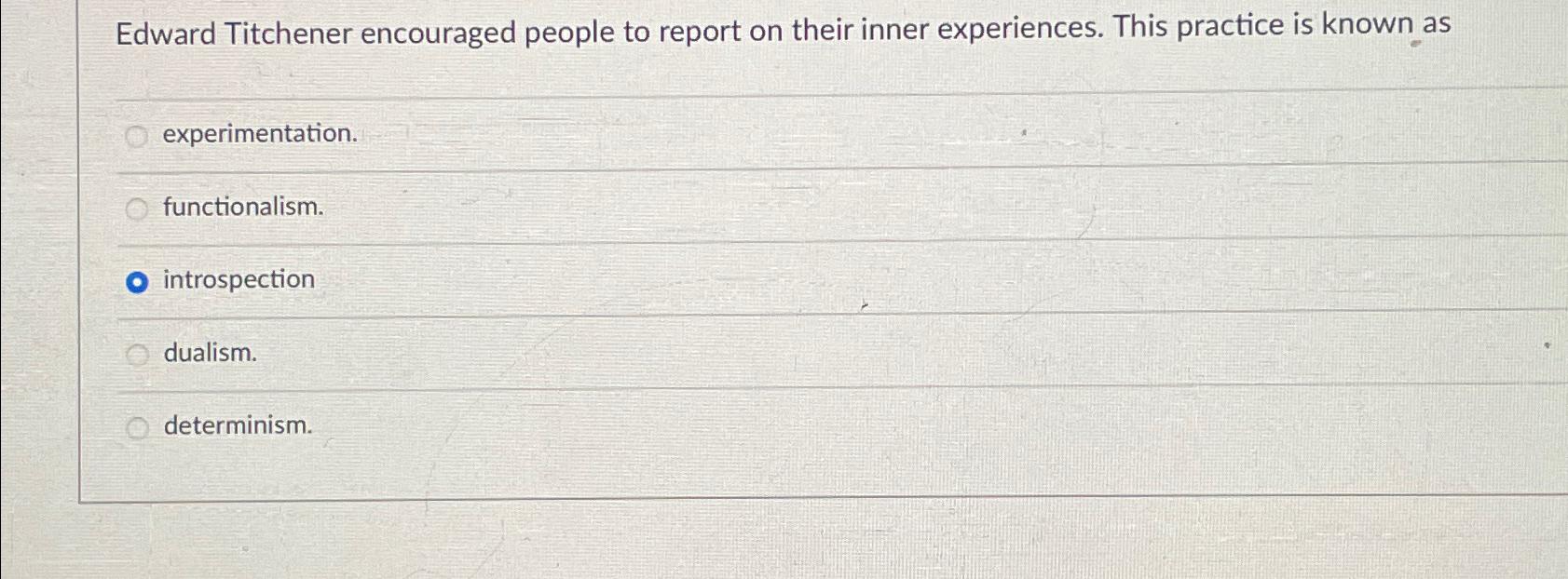 Solved Edward Titchener encouraged people to report on their | Chegg.com