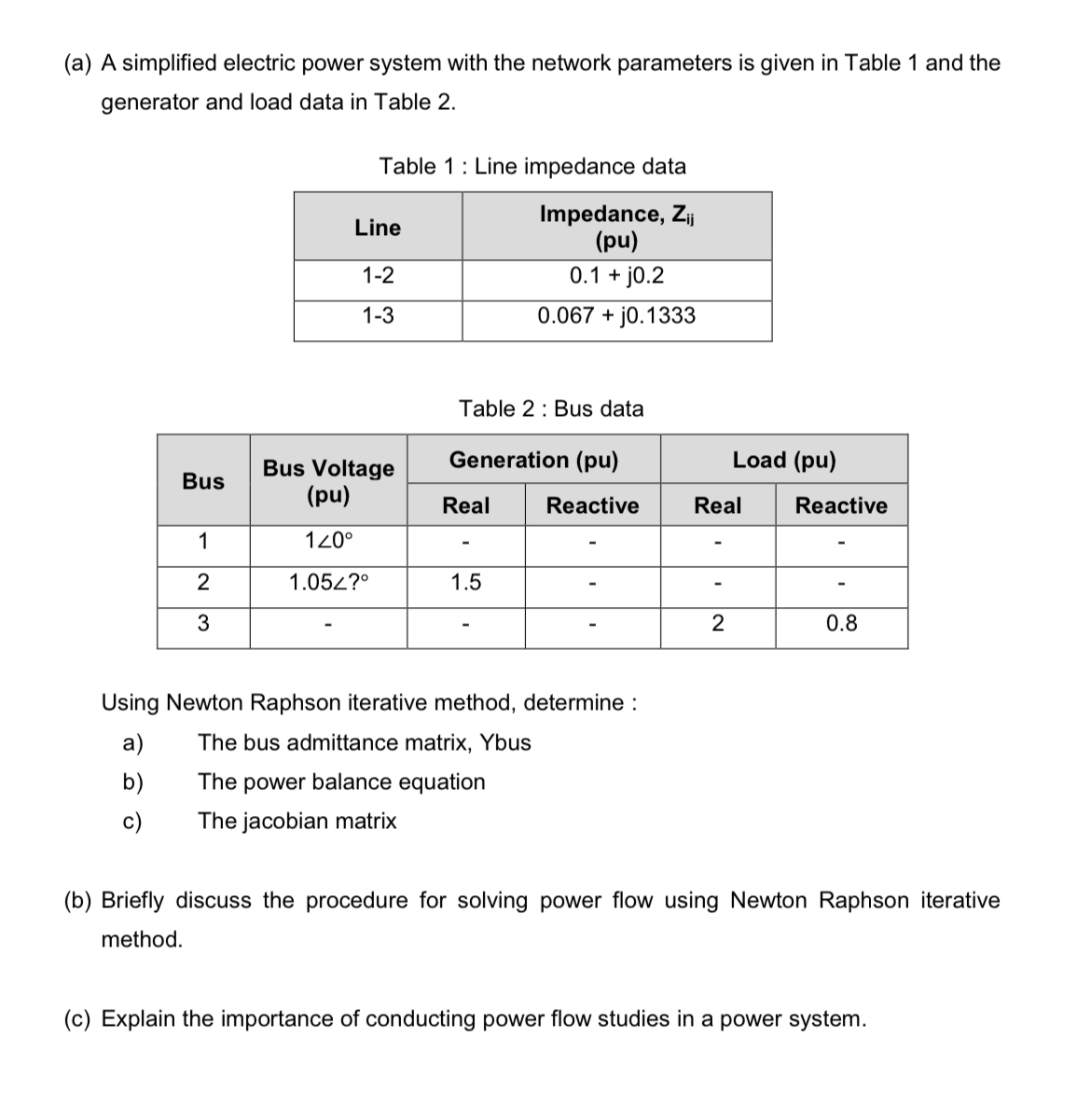 Solved (a) ﻿A simplified electric power system with the | Chegg.com