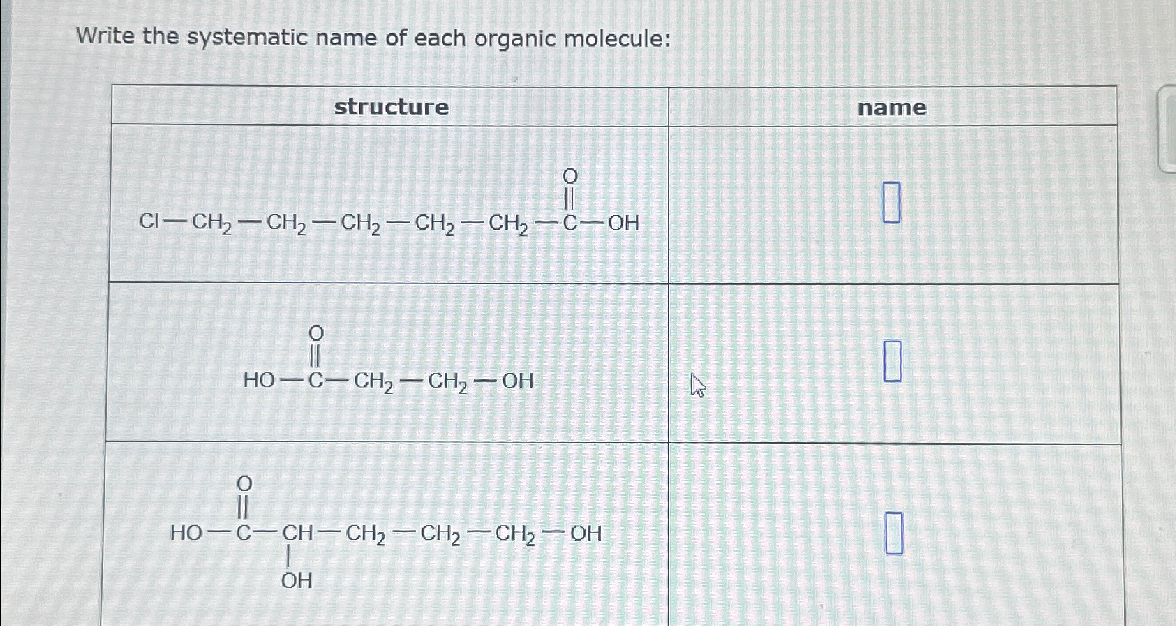 Solved Write the systematic name of each organic molecule: | Chegg.com
