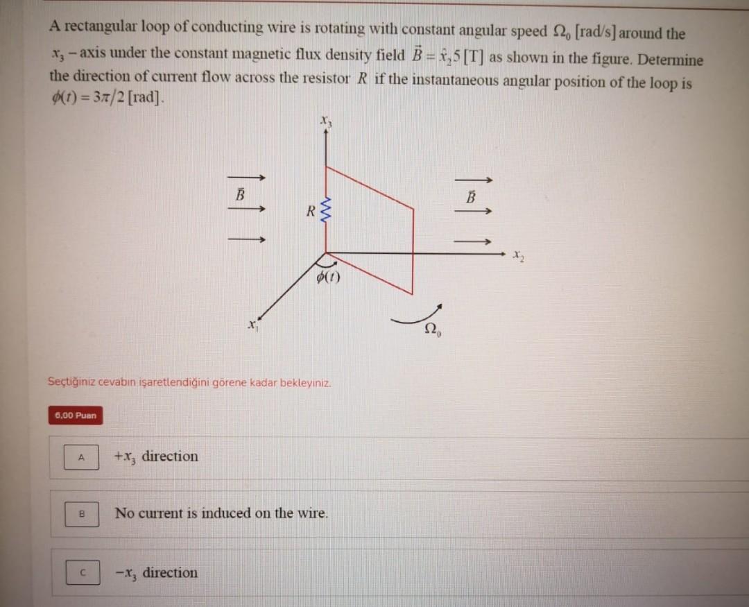 Solved A rectangular loop of conducting wire is rotating | Chegg.com