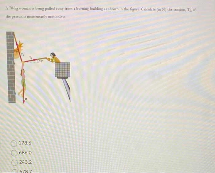 Solved A 70 -kg woman is being pulled away from a burning | Chegg.com