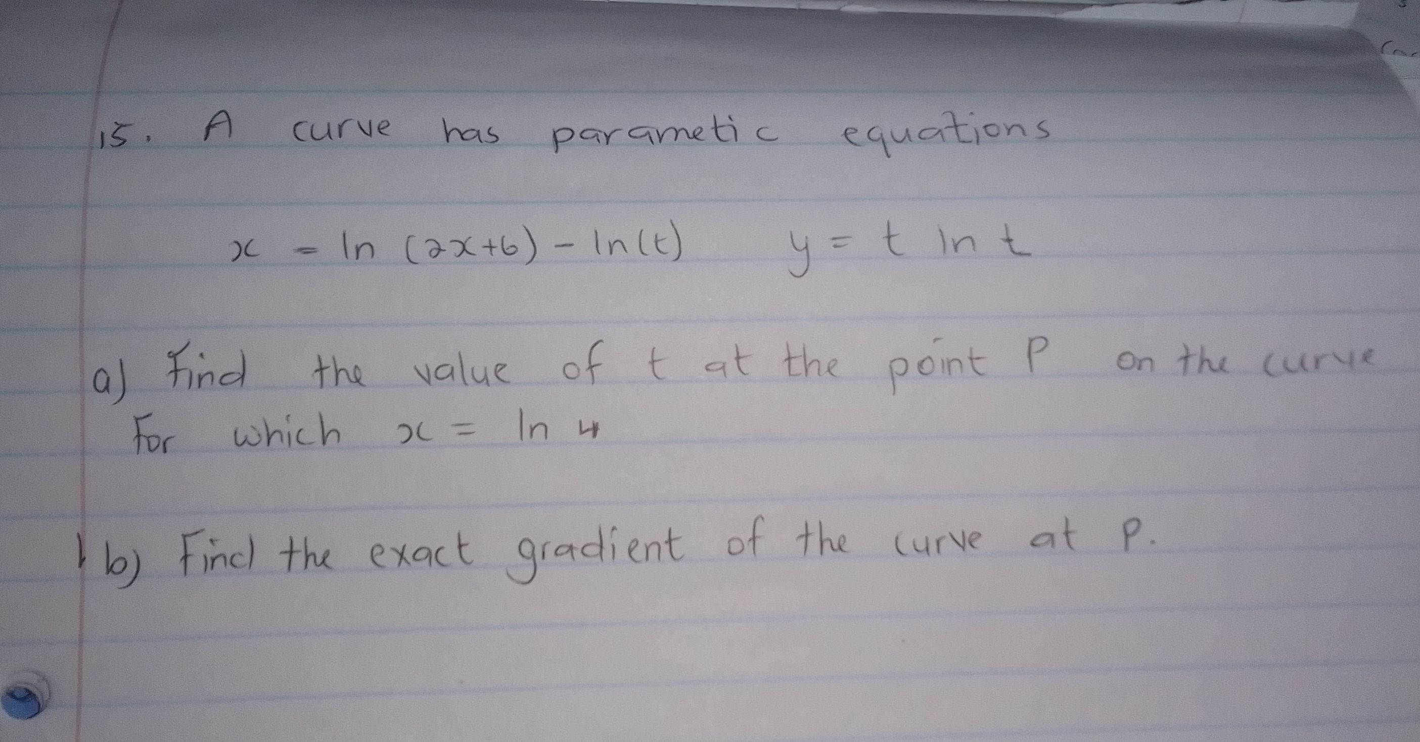 Solved A curve has parametic | Chegg.com