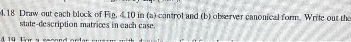 Solved 18 Draw out each block of Fig. 4.10 in (a) control | Chegg.com