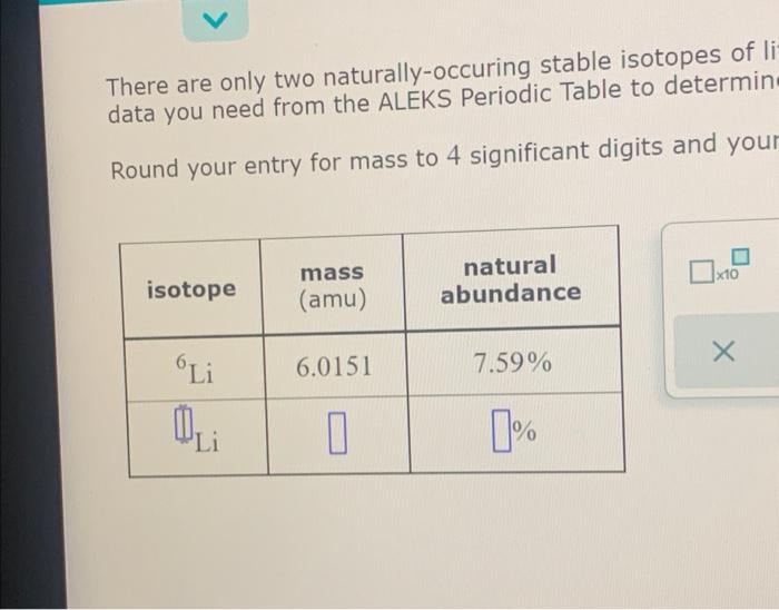 Solved There are only two naturally-occuring stable isotopes | Chegg.com