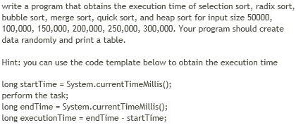 Solved write a program that obtains the execution time of | Chegg.com