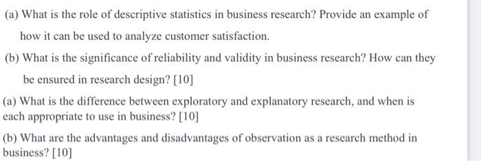 Solved (a) What is the role of descriptive statistics in | Chegg.com