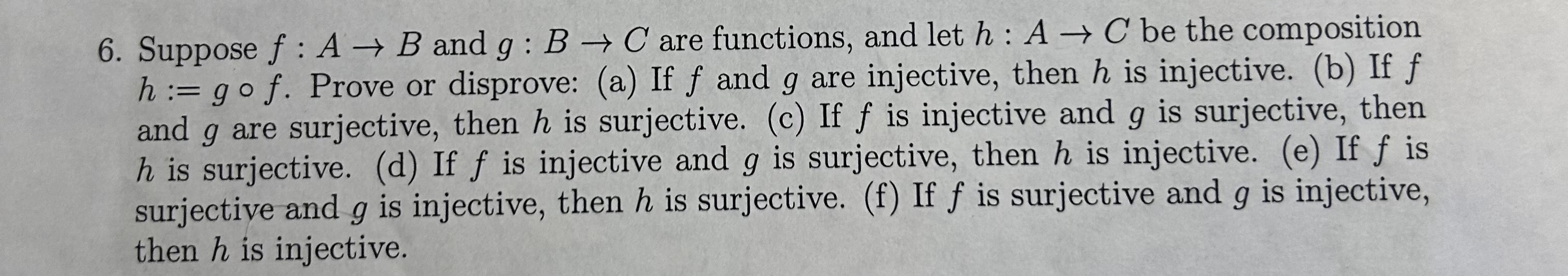 Solved Suppose f:A→B ﻿and g:B→C ﻿are functions, and let | Chegg.com