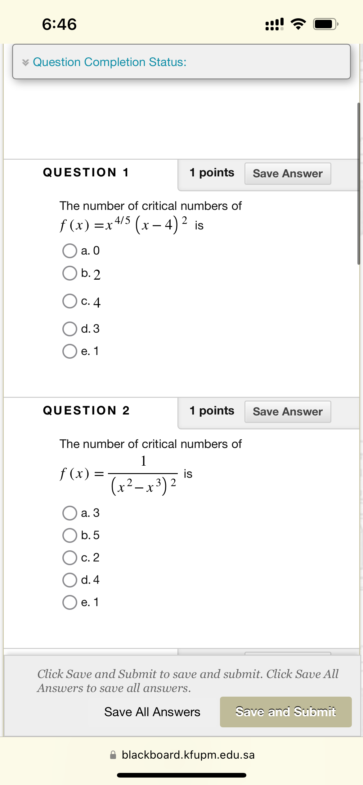 Solved QUESTION 11 ﻿pointsThe number of critical numbers | Chegg.com