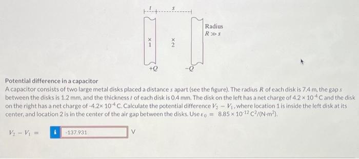 [Solved]: Potential difference in a capacitor A capacitor c