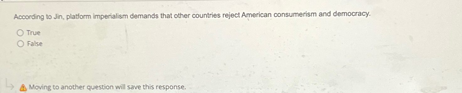 Solved According to Jin, platform imperialism demands that | Chegg.com