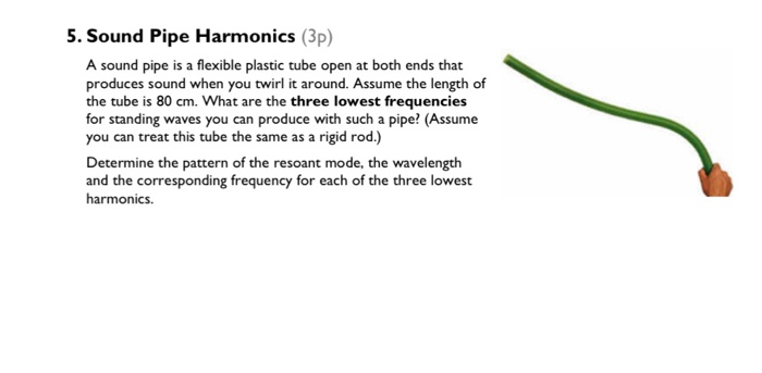 Solved 5. Sound Pipe Harmonics (3p) A sound pipe is a | Chegg.com