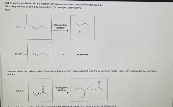 Solved Carbon-carbon double bonds are electron-rich regions | Chegg.com