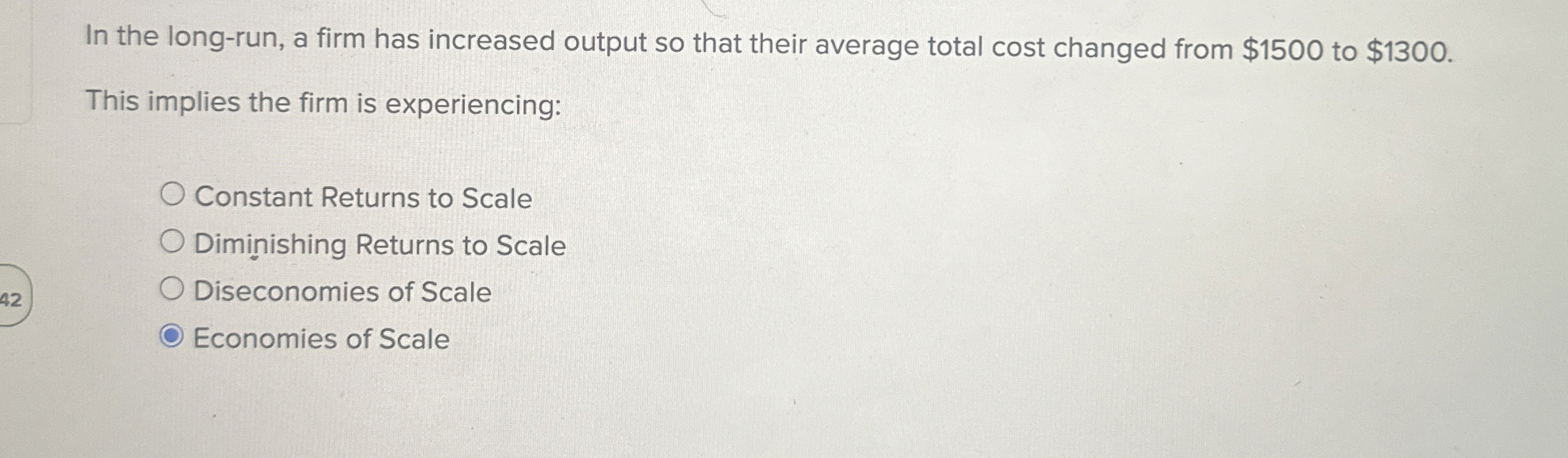Solved In the long-run, a firm has increased output so that | Chegg.com