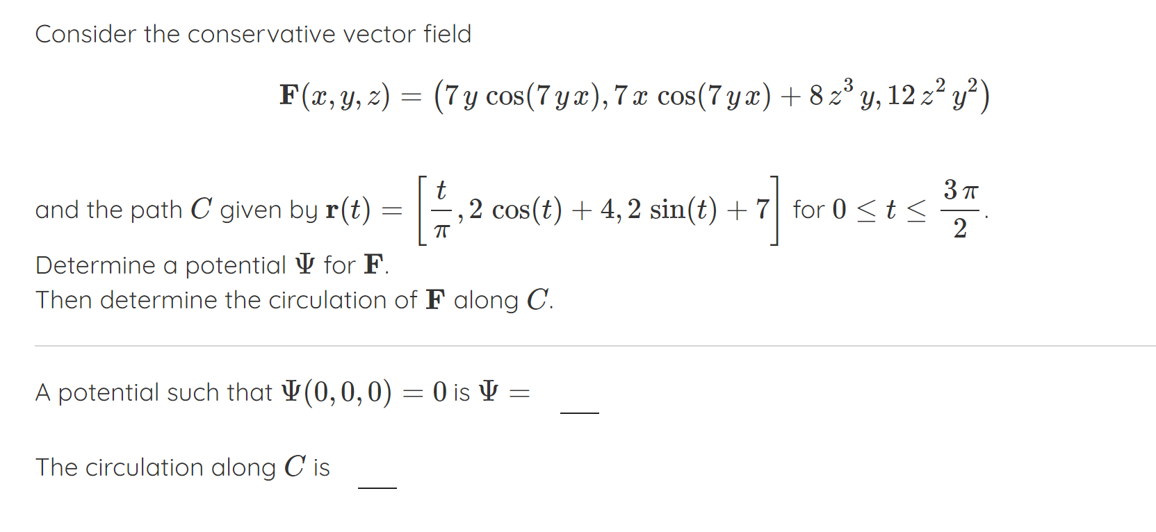 Solved Consider the conservative vector | Chegg.com