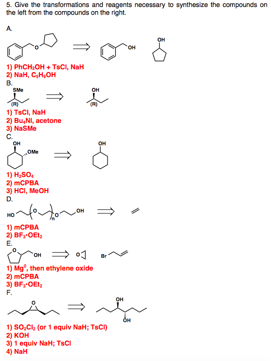 Solved 5. Give the transformations and reagents necessary to | Chegg.com